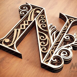 Layered Letter N, Layered Letters SVG, Multi Layer Letters, Letters SVG ...