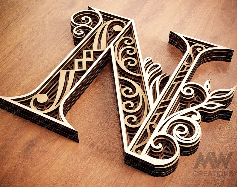 Layered Letter N, Layered Letters SVG, Multi Layer Letters, Letters SVG ...