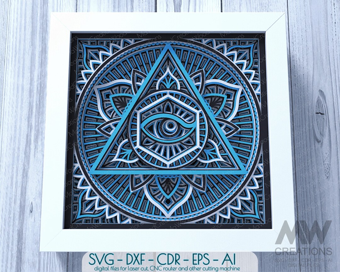 3D Eye of Providence, Seeing Eye SVG, Evil Eye Layered SVG, Shadowbox ...