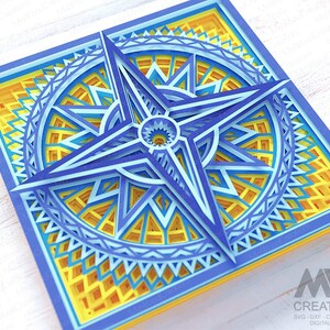 Compass Mandala SVG, 3d SVG Compass Shadow Box Mandala, Multi-layer ...