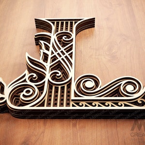 Layered Letter L, Layered Letters SVG, Multi Layer Letters, Letters SVG ...