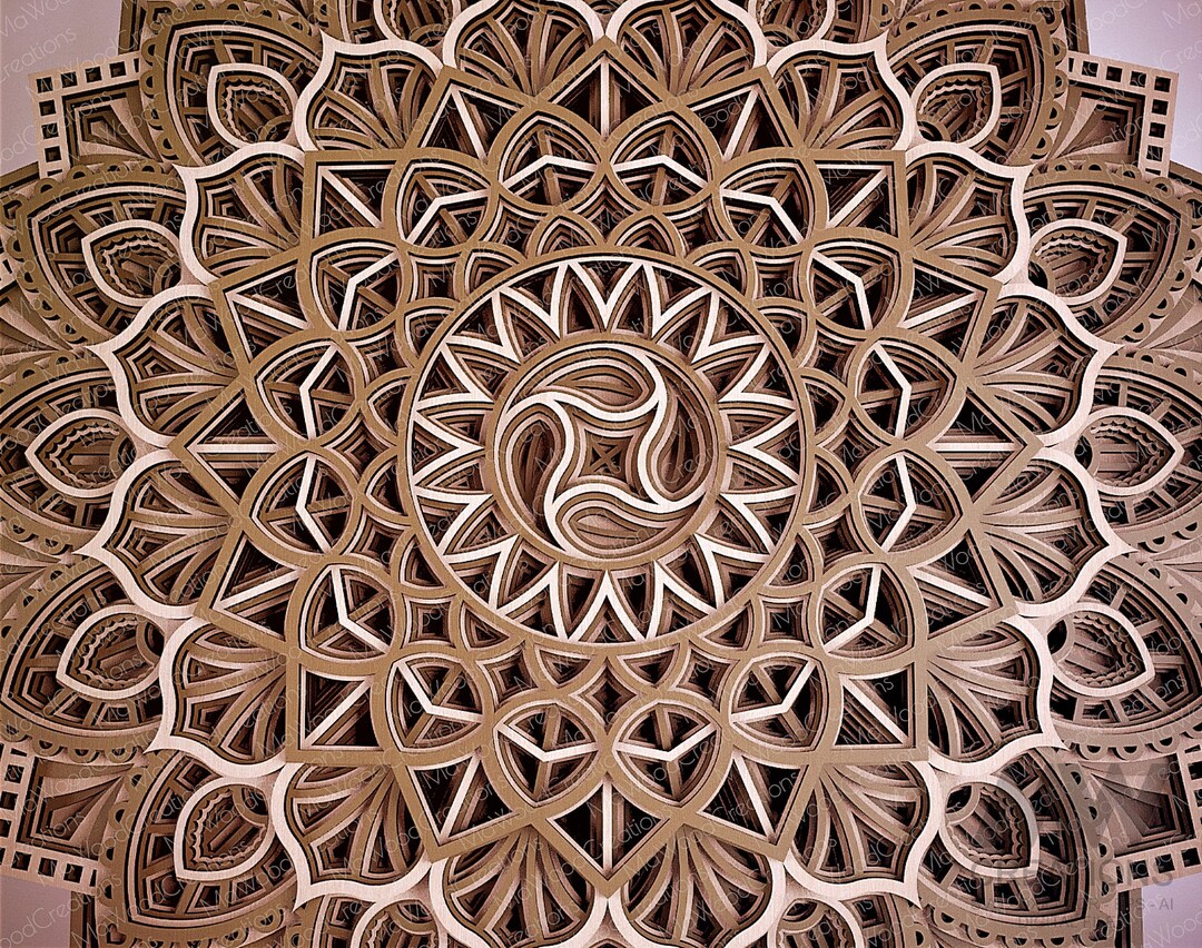 Layered Flower Mandala Cutting File, 3d SVG Mandala, Laser Cut Mandala ...