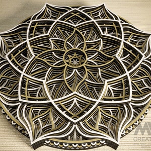 Layered Mandala SVG Dxf, 3D SVG Mandala, Laser Cut Mandala Layered ...