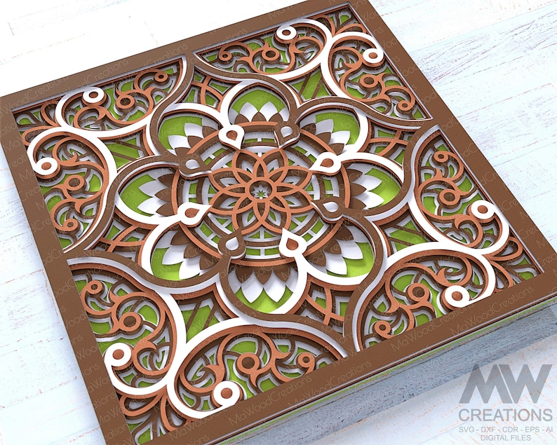 6 Layer Mandala Svg Dxf Paper Cut File, Layered Mandala SVG, 3d Svg ...