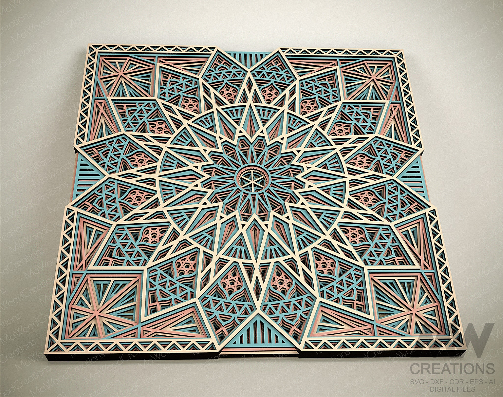 6 Layer Mandala SVG Dxf Laser Cut Flower Mandala SVG - Etsy