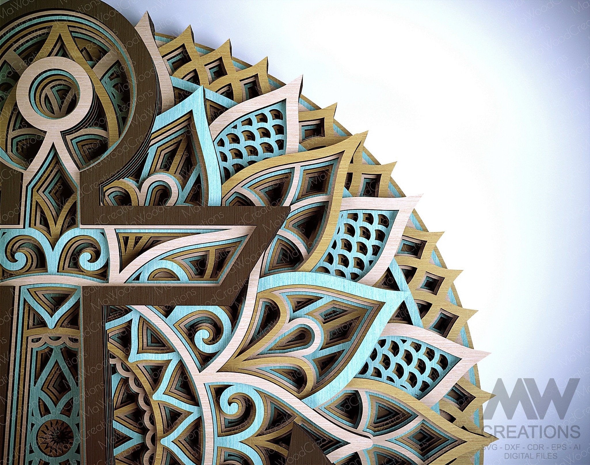 Anchor Multilayer SVG Dxf 3D SVG Anchor Mandala Cricut - Etsy