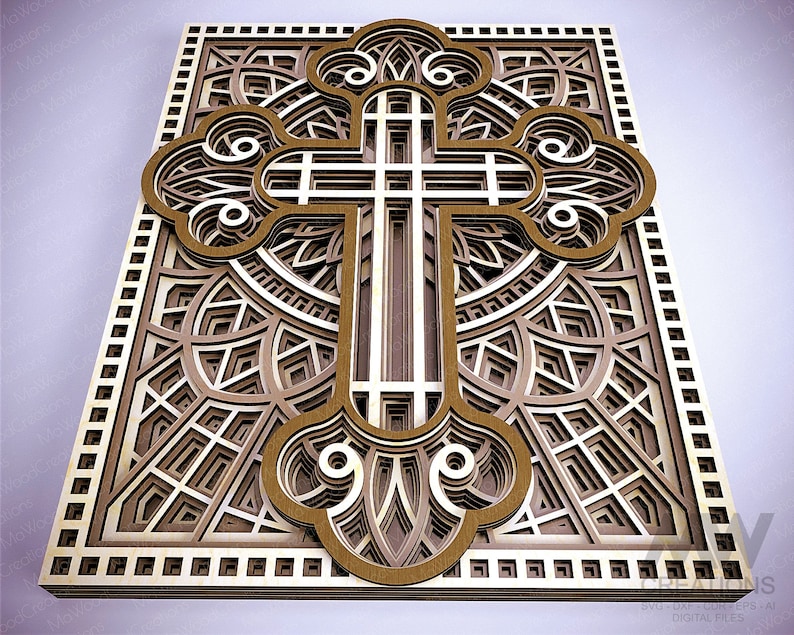7 Layer Cross Laser Cut Cross SVG Dxf 3d Layer Cross Svg - Etsy