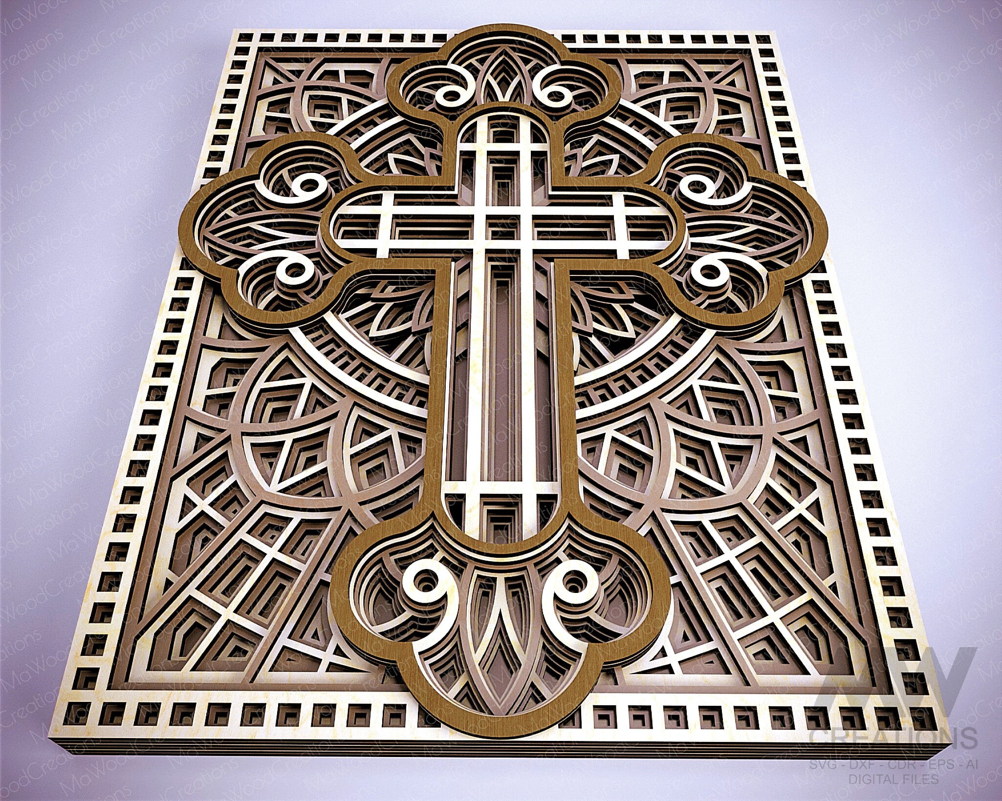 7 Layer Cross Laser Cut Cross SVG Dxf 3d Layer Cross Svg - Etsy UK