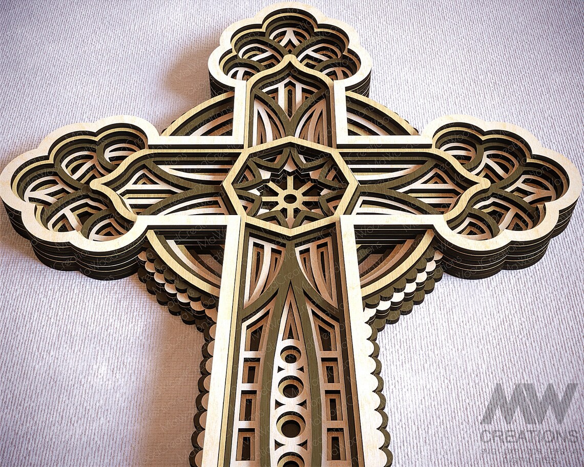 Multi Layer Cross SVG for Cricut Laser Cut Cross Layered Svg - Etsy