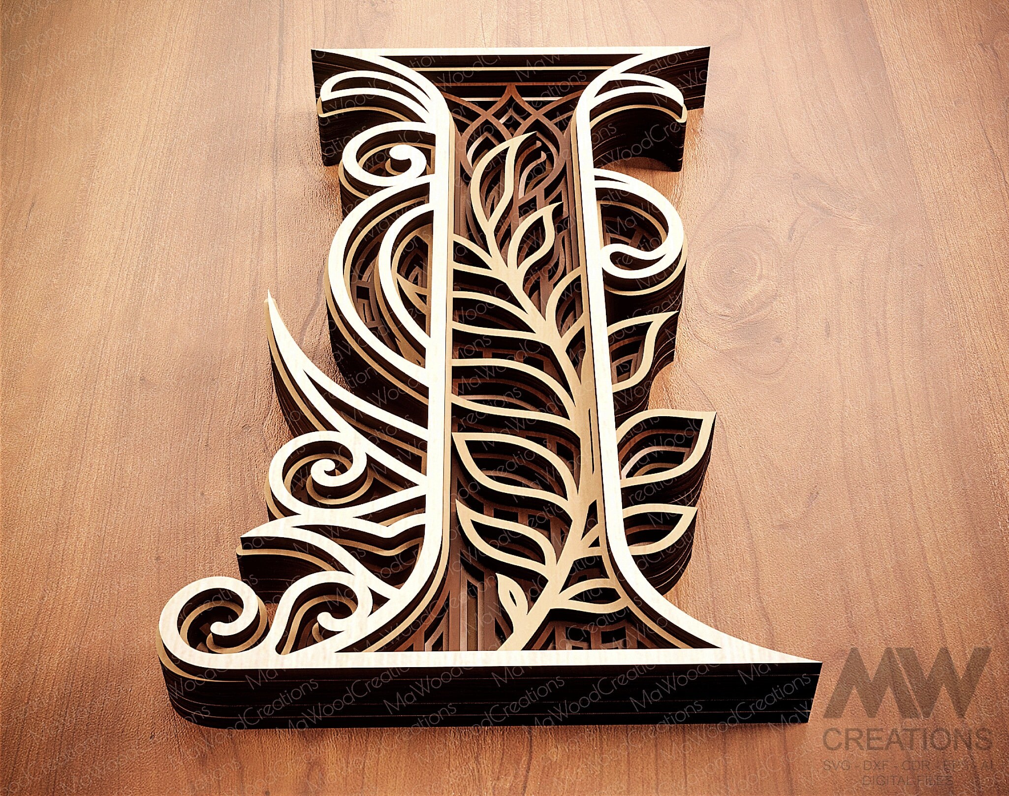 Layered Letter I Layered Letters SVG Multi Layer Letters - Etsy UK