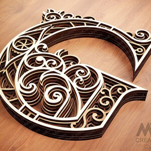 Layered Letter G, Layered Letters SVG, Multi Layer Letters, Letters SVG ...