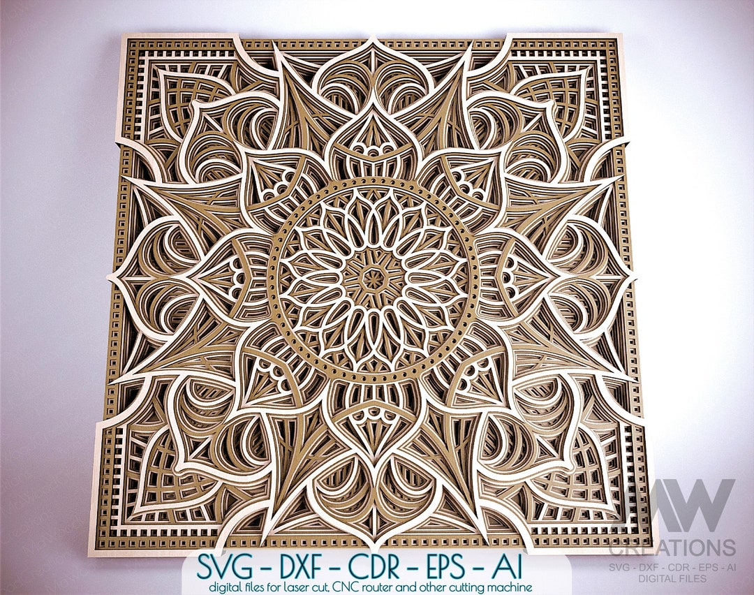 Multi-layer Laser Cut Mandala SVG Dxf, 3d Layered Mandala Svg, 3d SVG ...
