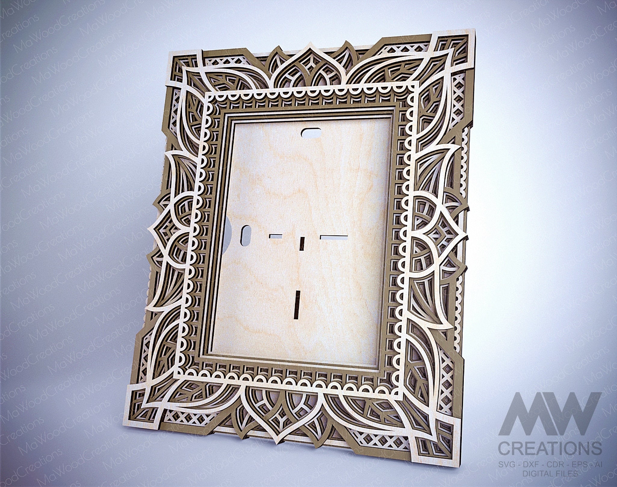 Laser Cut Frame SVG DXF, Multilayer Frame Svg, 5x7 Picture Frame Svg ...