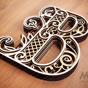 Layered Letter B, Layered Letters SVG, Multi Layer Letters, Letters SVG ...