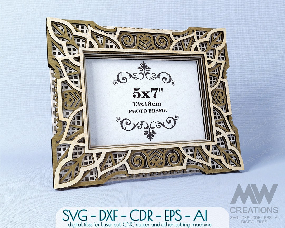 Laser Cut Multi Layer Frame, Mandala Frame Svg, 5x7 Frame Svg, Layered ...