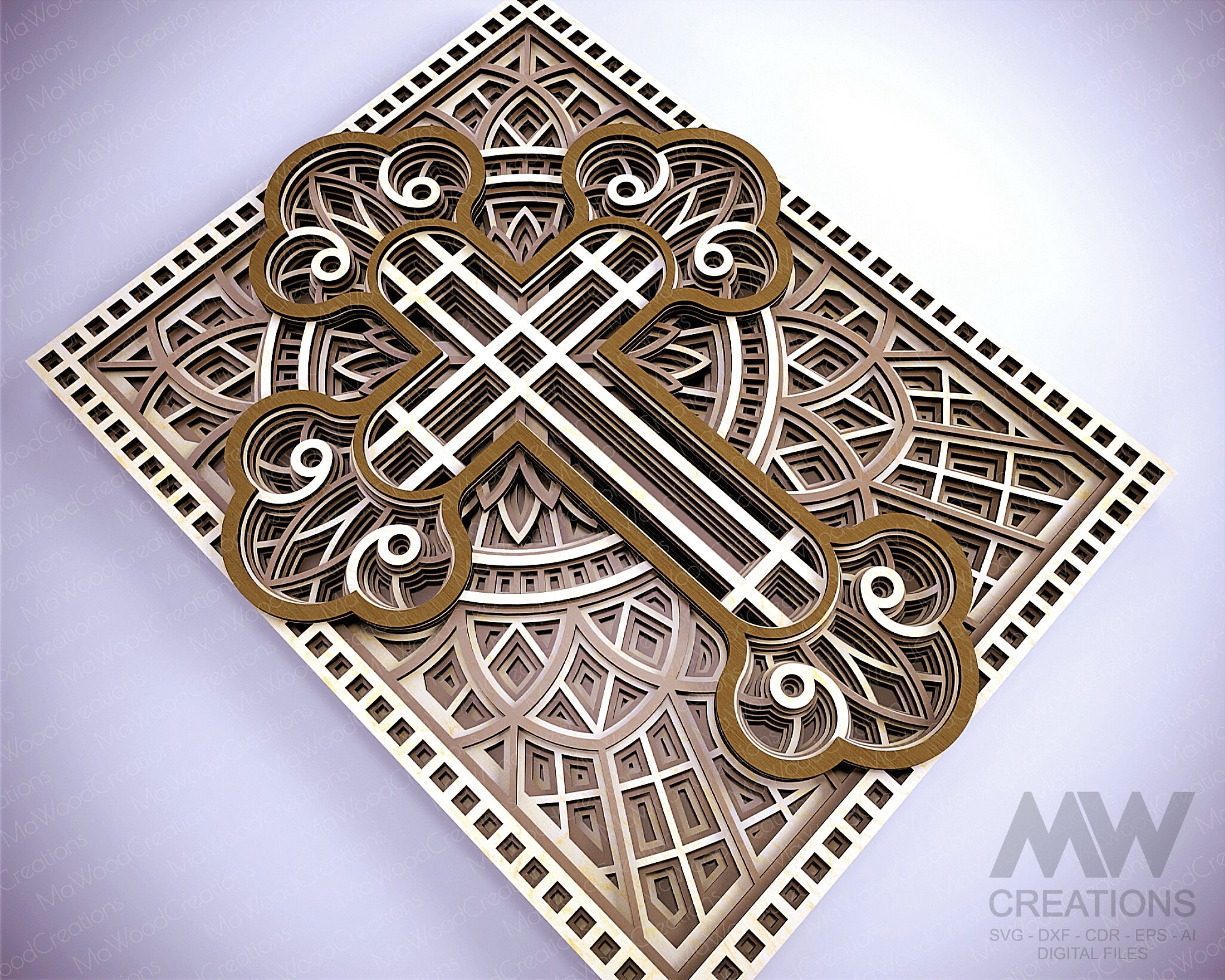 7 Layer Cross Laser Cut Cross SVG Dxf 3d Layer Cross Svg - Etsy UK
