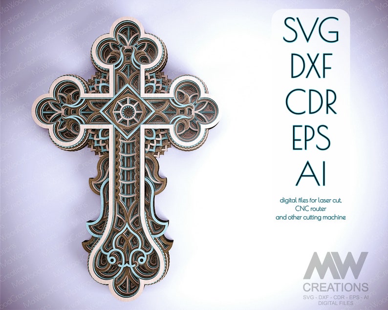 Laser Cut Multilayer Cross SVG 3d SVG Layered Cross 3d Layer - Etsy