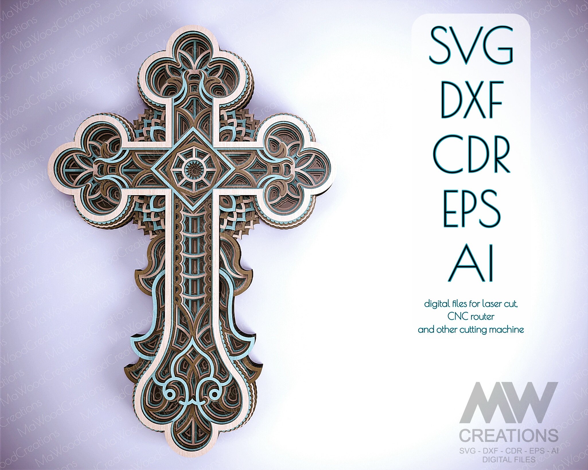 Laser Cut Multilayer Cross SVG 3d SVG Layered Cross 3d Layer - Etsy Canada