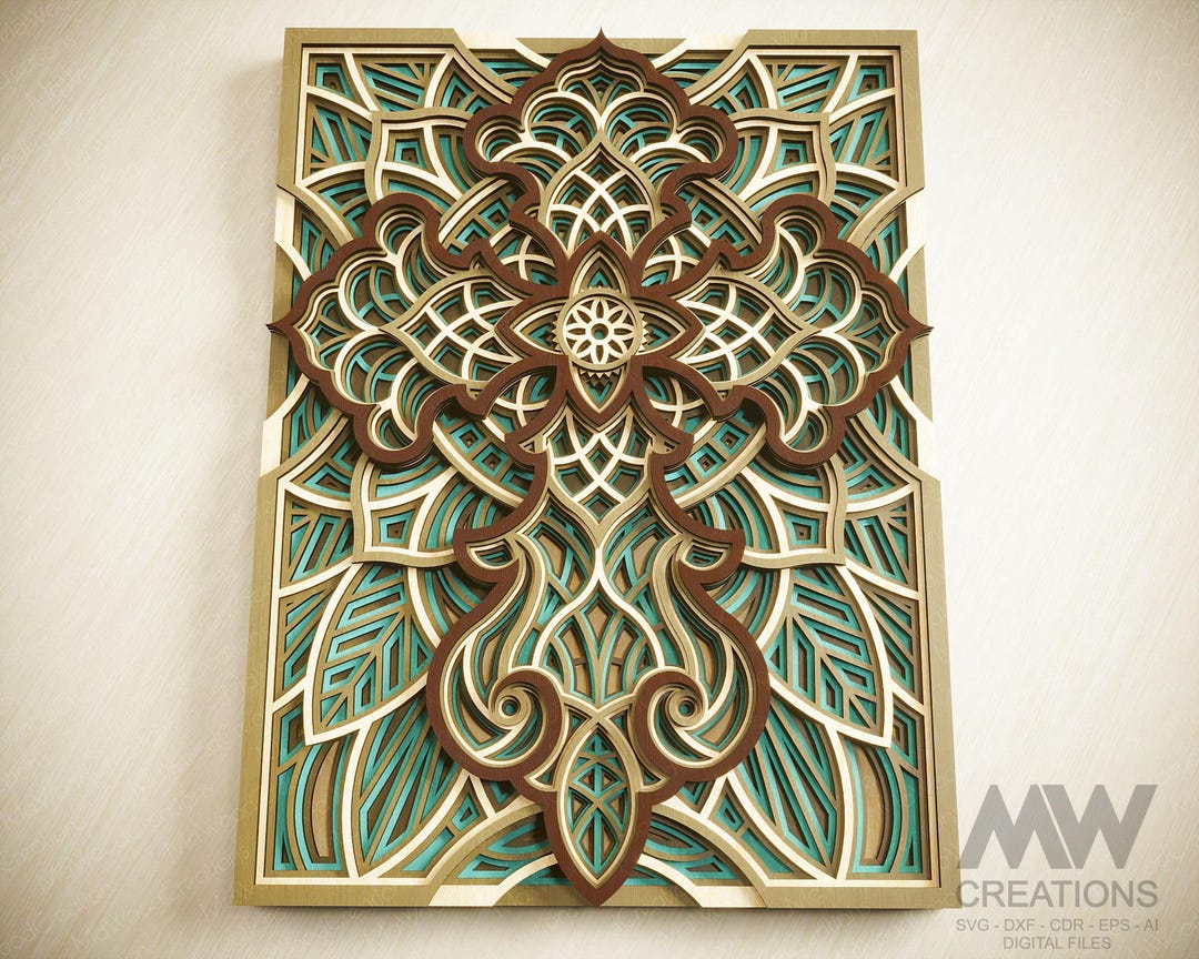 7 Layer Cross Svg Dxf Cutting Files, Layered Mandala Cross SVG, Cricut ...