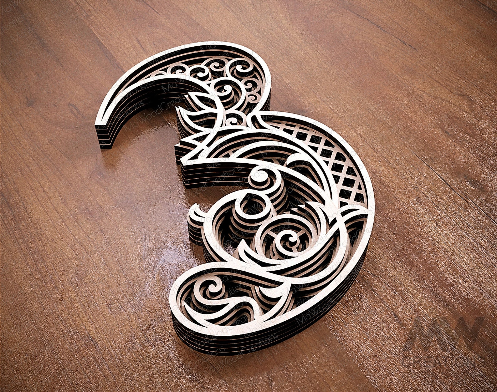 Layered Number 3, Layered Numbers SVG, Multilayer Number 3, Numbers SVG ...