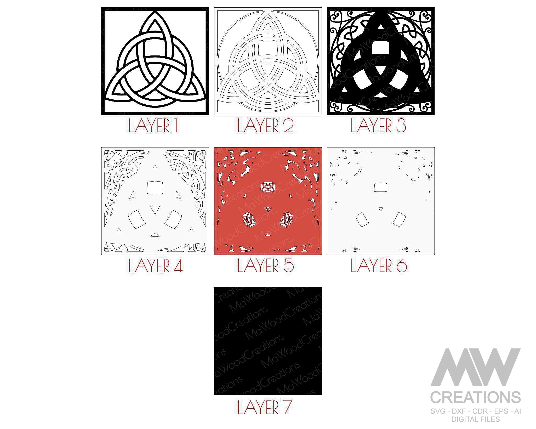 Celtic Trinity Knot Mandala SVG, Multilayer Triquetra Svg, 3d Celtic ...