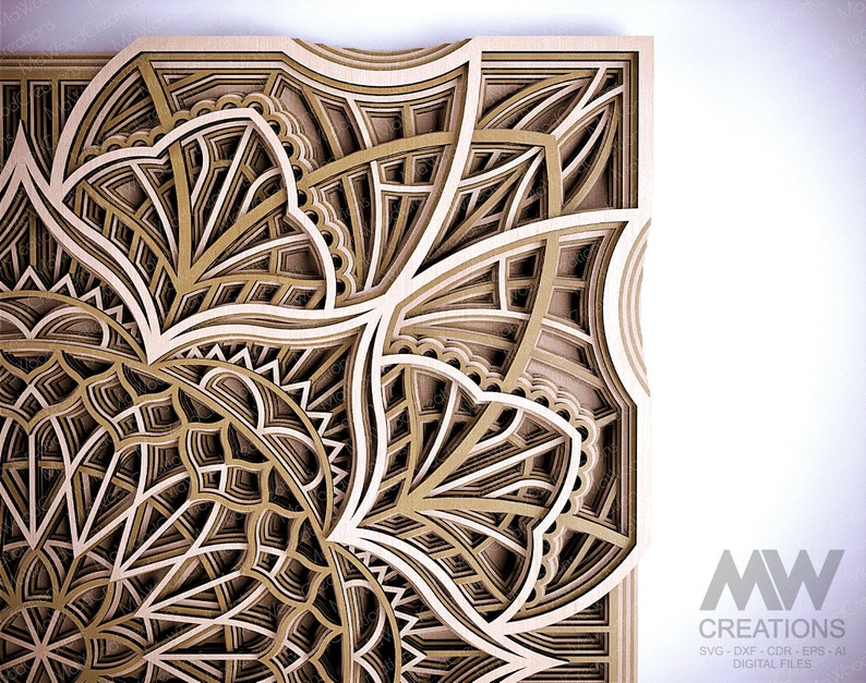 Multi Layer Mandala SVG Dxf, 3D SVG Mandala, Cricut Mandala Svg, Laser ...