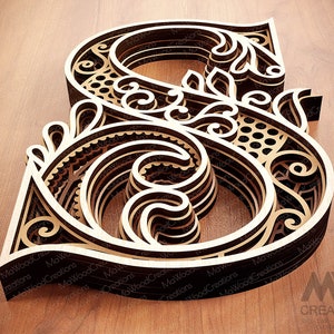 Letter S Laser Cut Multilayer Svg, Cricut Letters, Layered Letters SVG ...
