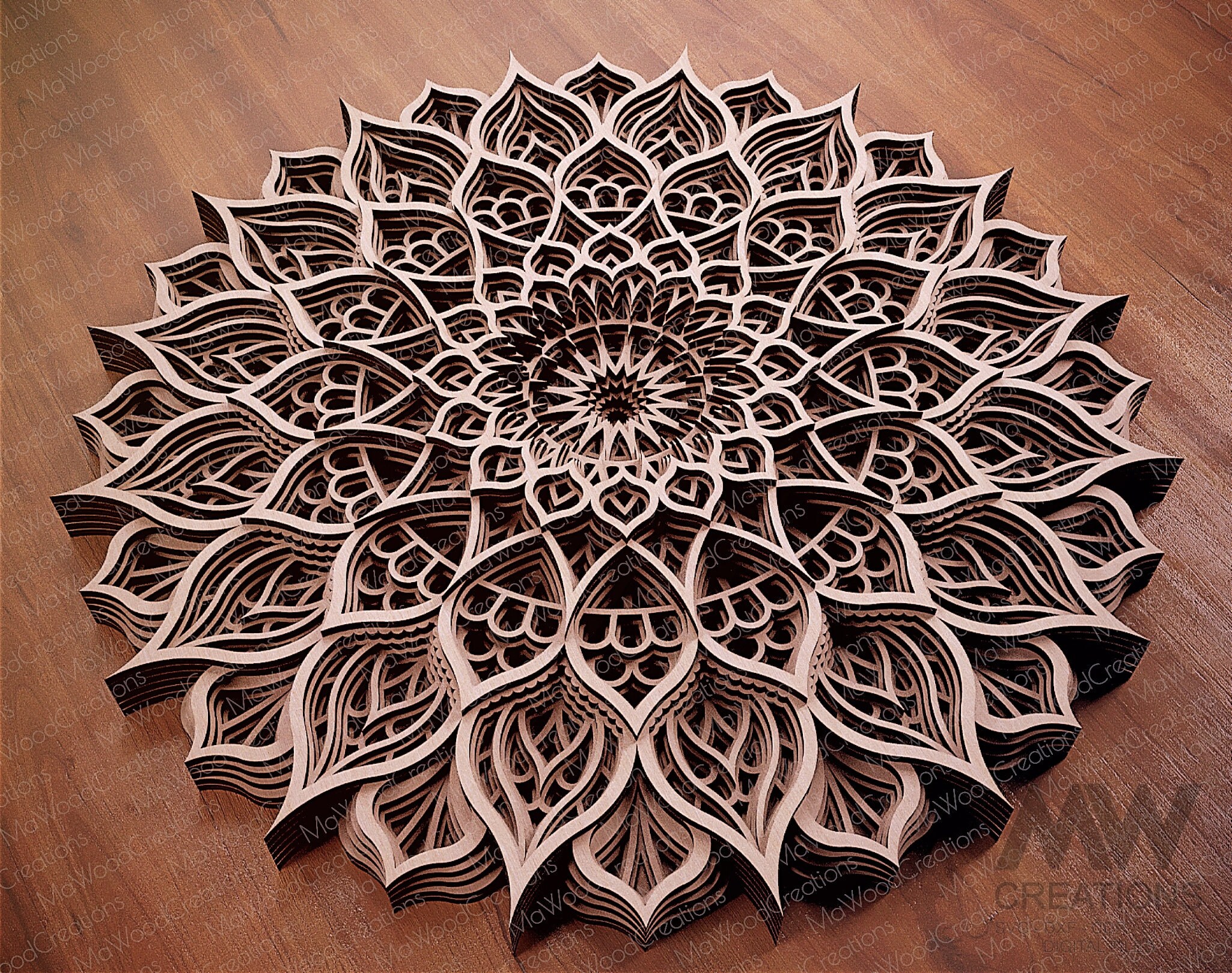 3D Layer Mandala SVG Laser Cut Multi Layer Mandala DXF - Etsy