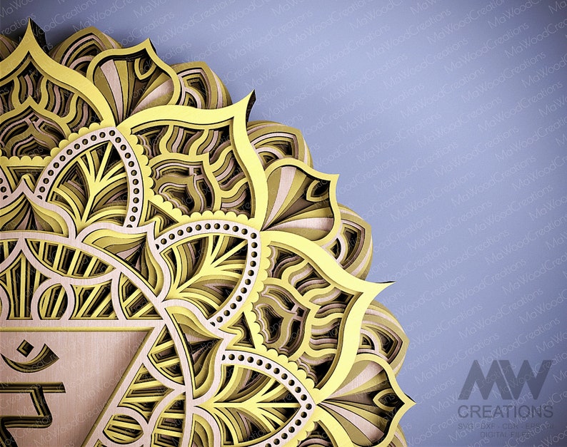 Solar Plexus Mandala SVG DXF, Manipura Chakra, Layered Mandala Files ...