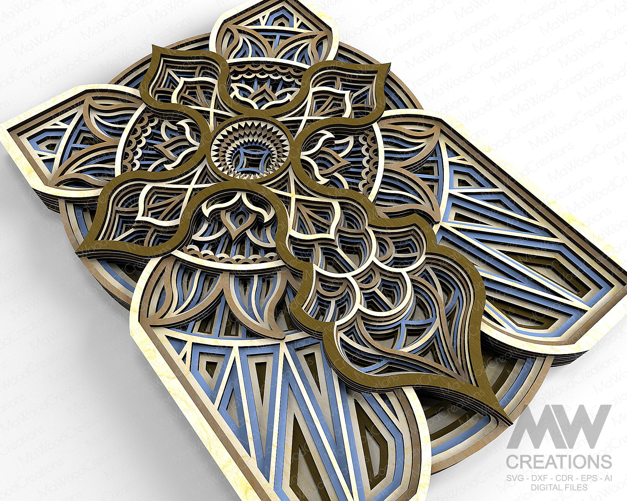 Layered Cross SVG File for Laser Cut, 8 Layer Cross Svg Dxf, 3D ...