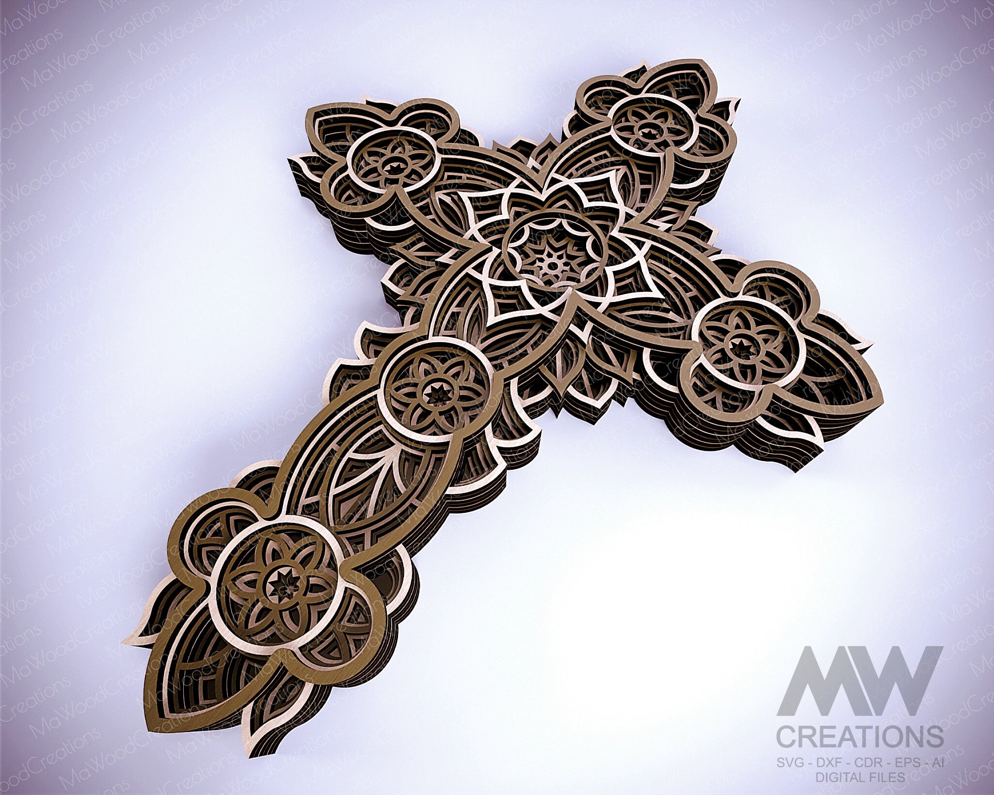 Multi Layer Cross Laser Cut File 3d SVG Layered Cross 3d - Etsy UK