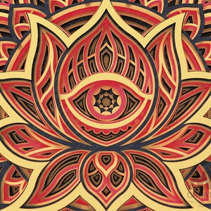 Multilayer Lotus SVG, Layered Flower Lotus With Evil Eye Symbol, Flower ...