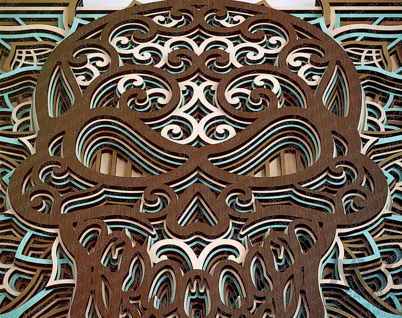 Laser Cut Multilayer Skull SVG Dxf 3d Layer Skull Mandala - Etsy