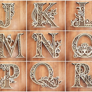 Multilayer Letters Bundle, A-Z Letters SVG Bundle, Laser Cut Letters ...