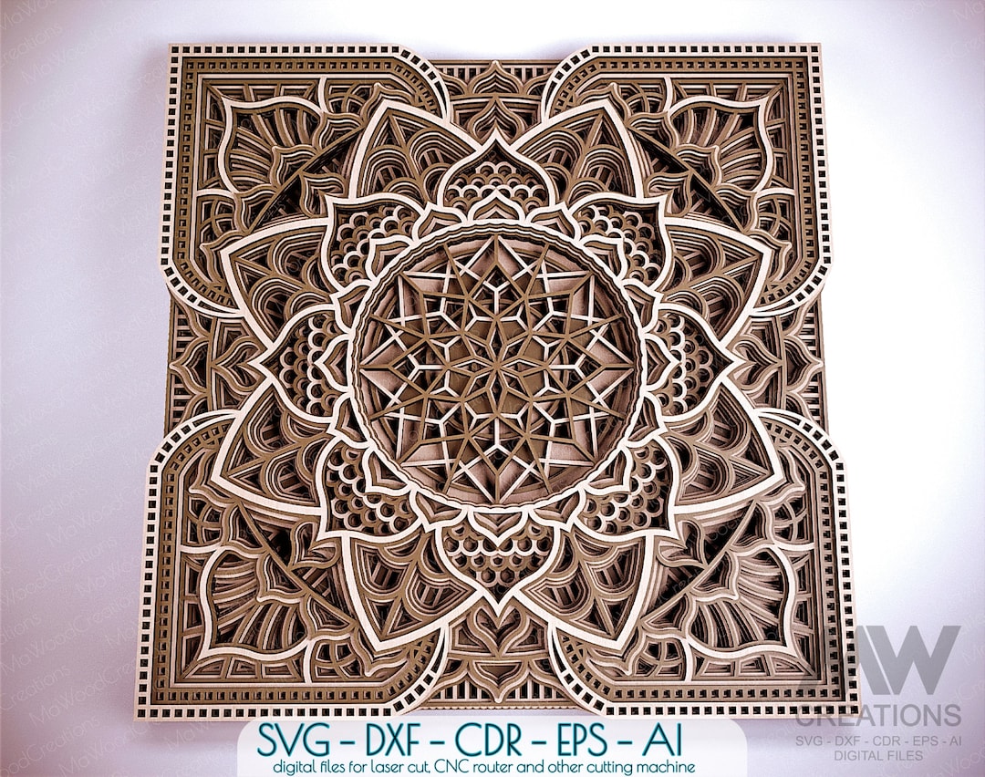 Laser Cut Mandala SVG Dxf, Mandala SVG Cutting File, Multi-layer ...