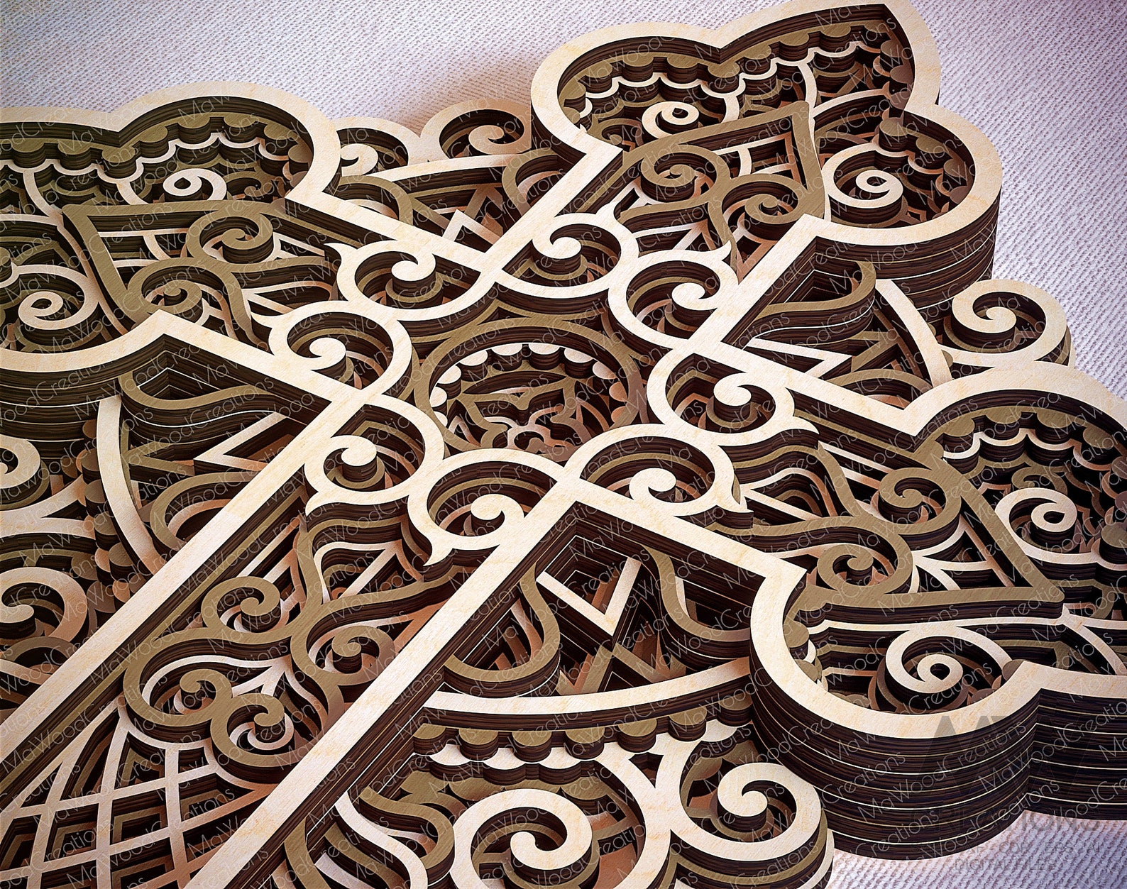 Laser Cut Svg Cross Design, Multi Layer Mandala Cross, Christian Cross ...