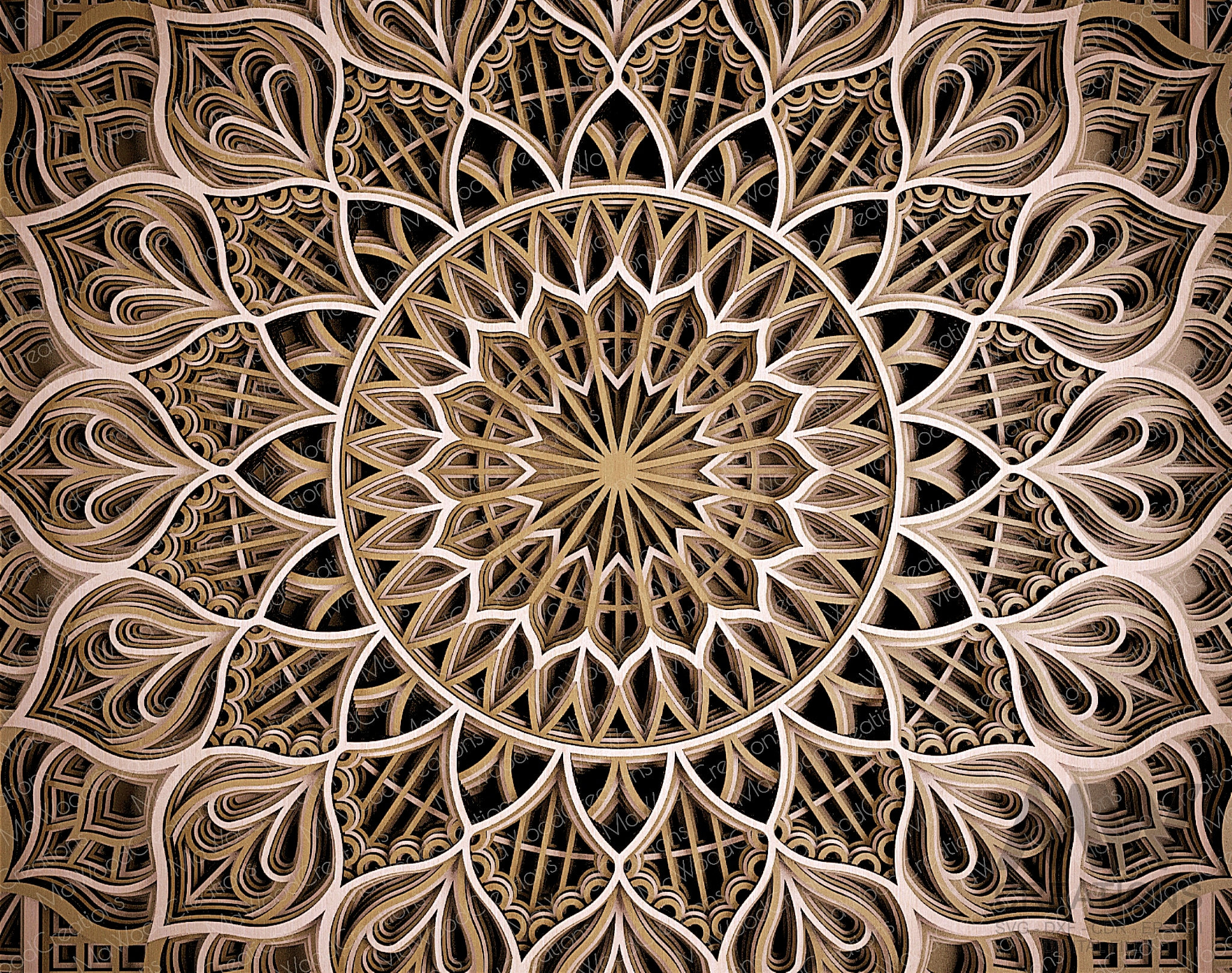 3D Layer Mandala SVG Laser Cut Multi Layer Mandala DXF - Etsy