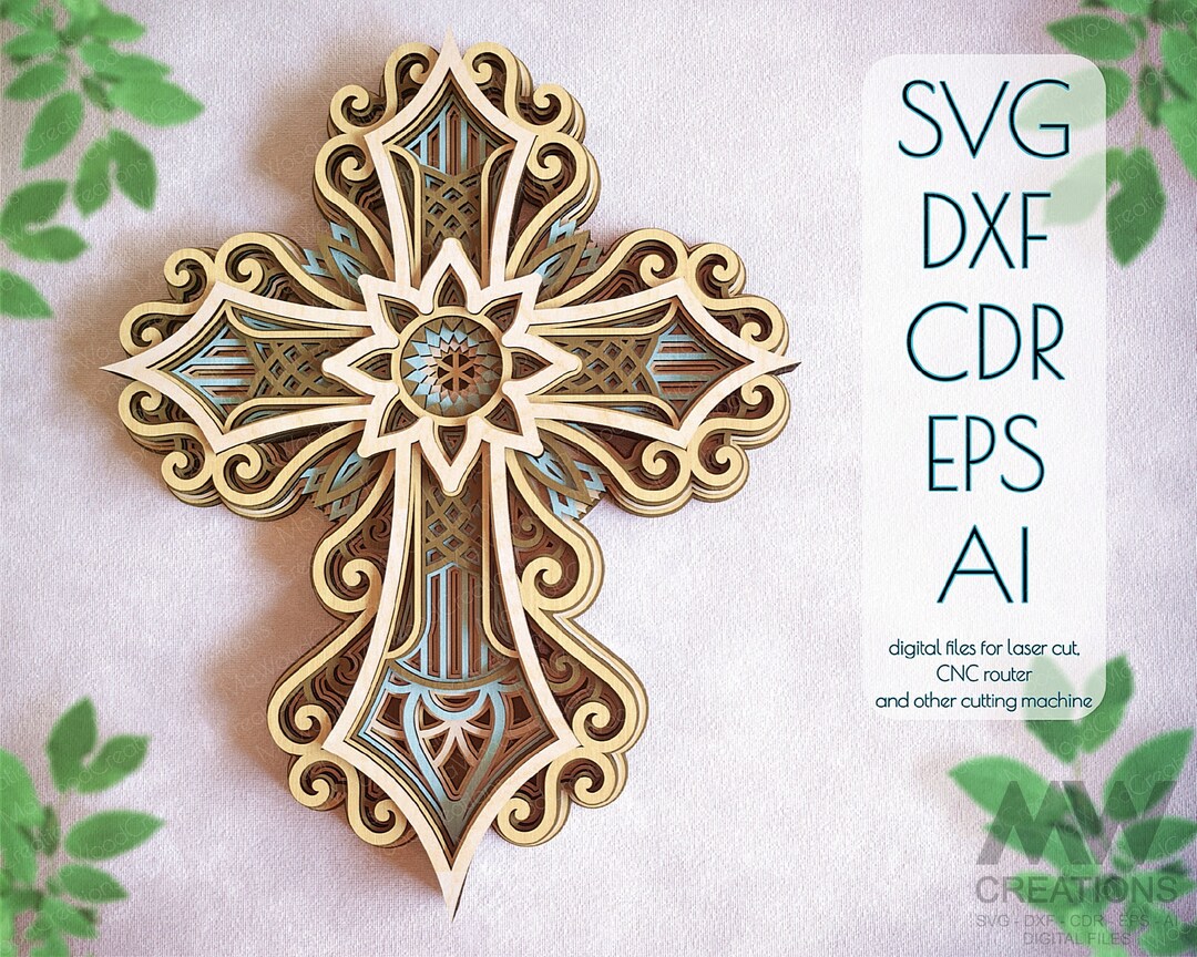 Multilayer Cross SVG Dxf, Cricut Cross Svg, Laser Cut Cross, 3d Layer ...
