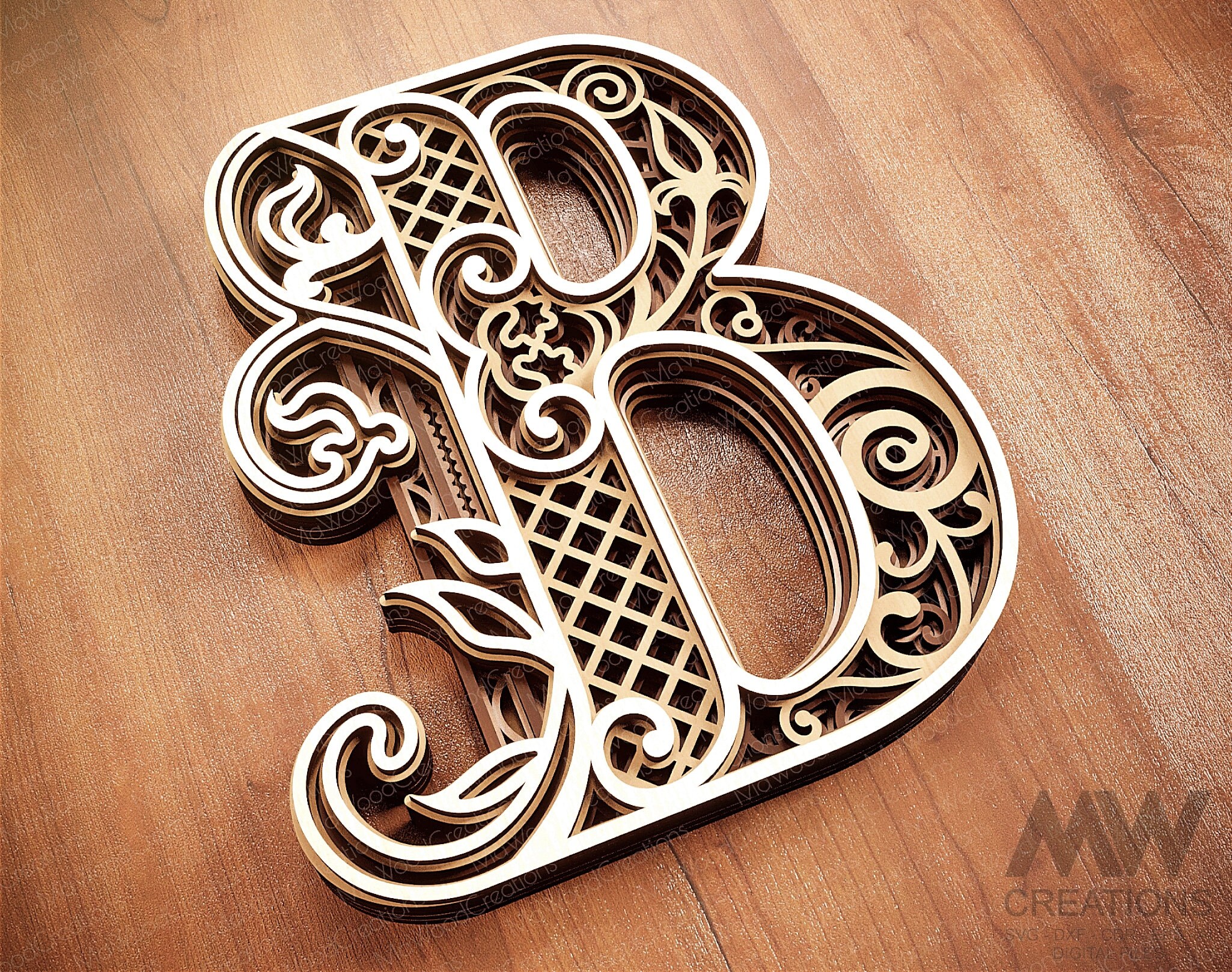 Layered Letter B Layered Letters SVG Multi Layer Letters - Etsy Australia