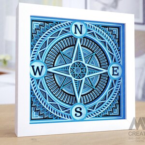 Multilayer Compass Mandala SVG, 3d Compass Svg, Shadow Box Compass ...