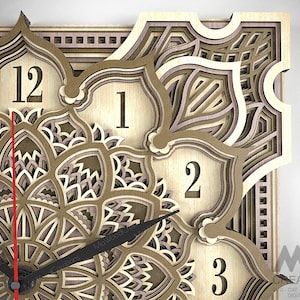 Laser Cut Multi-layer Clock Svg Dxf, Mandala Clock Svg, 3d Svg Clock ...