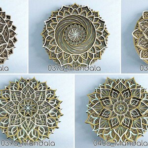 10x10 Mandala Bundle Vol.8, 3D Layered Mandala SVG Bundle, Multi-layer ...