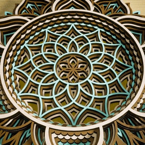Multi Layer Mandala Dxf Svg for Laser Cut, 3d Layer Mandala SVG, Flower ...