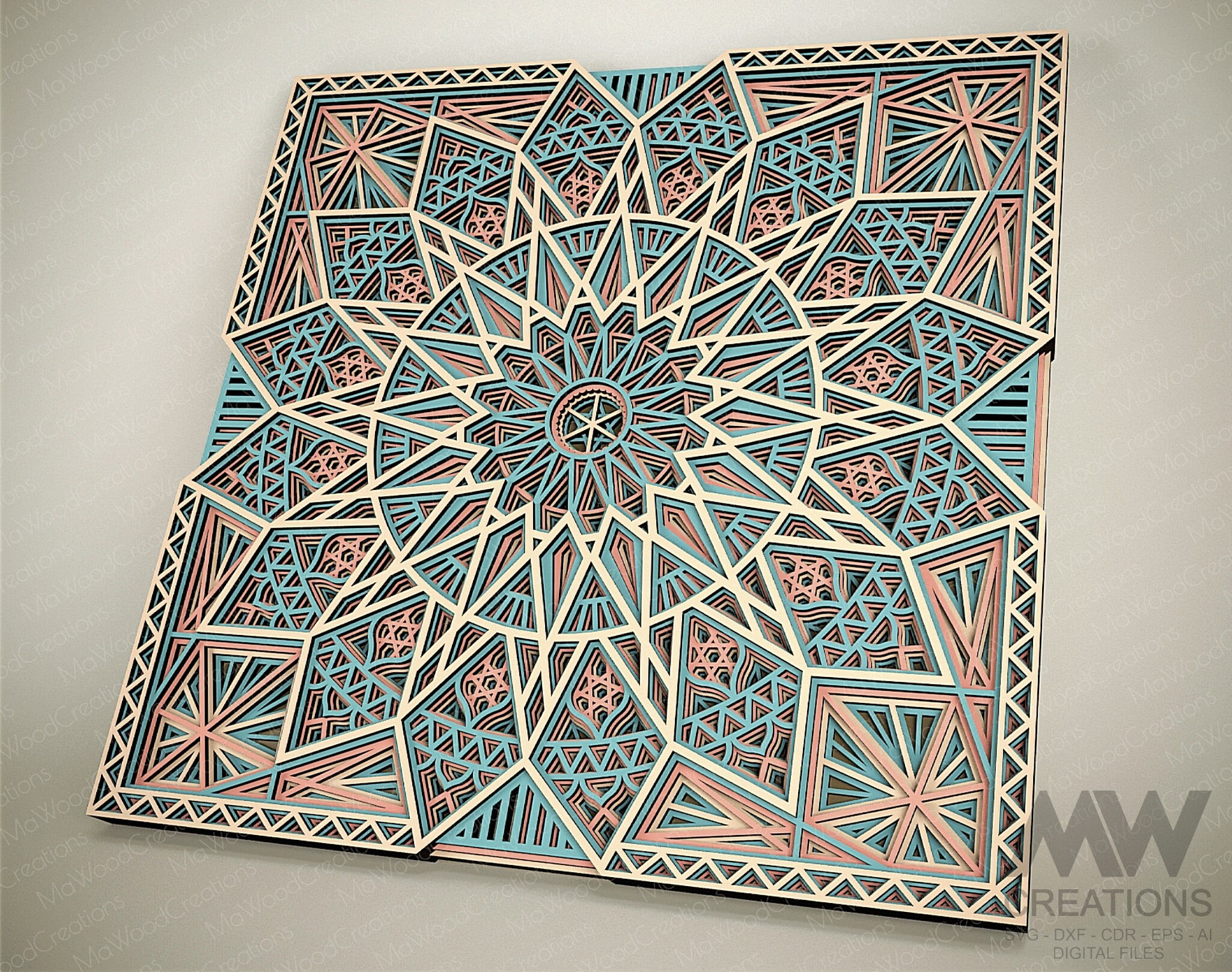 6 Layer Mandala SVG Dxf Laser Cut Flower Mandala SVG - Etsy