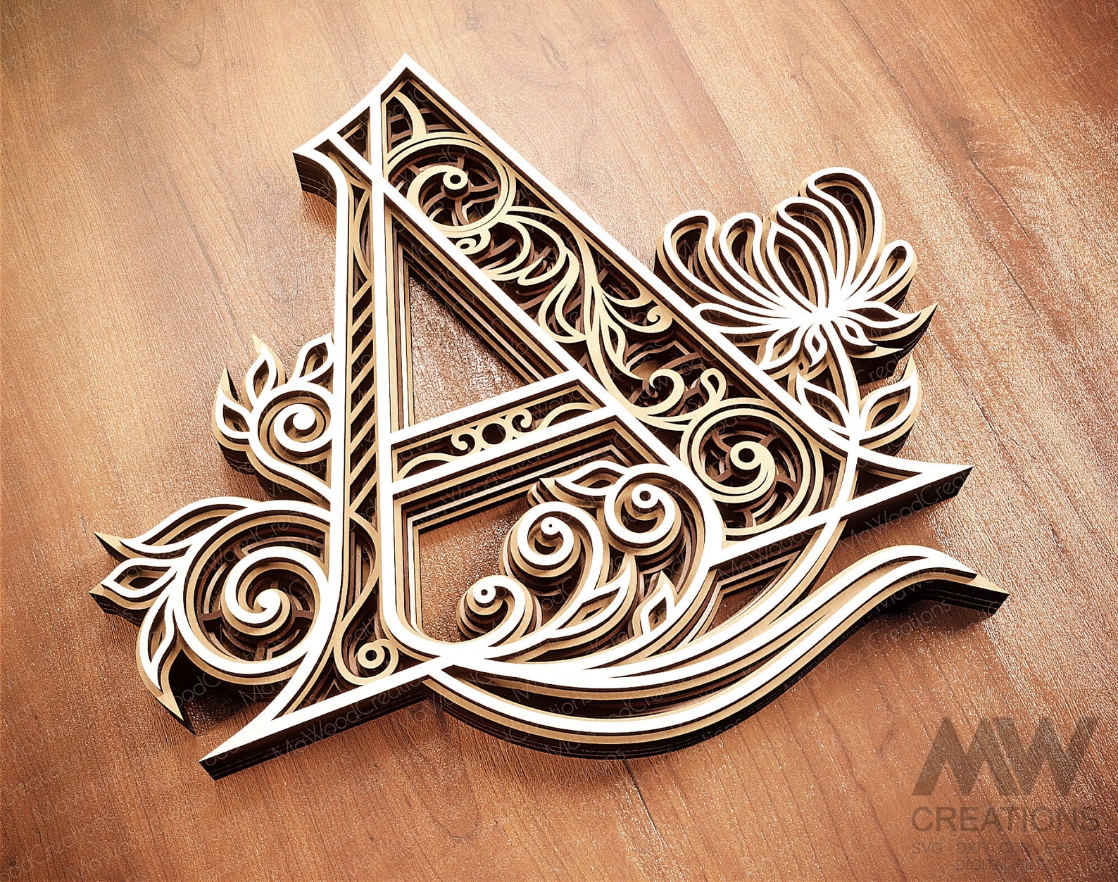 Laser Cut Letter A, Layered Letters SVG, Multi Layer Letters, Letters ...