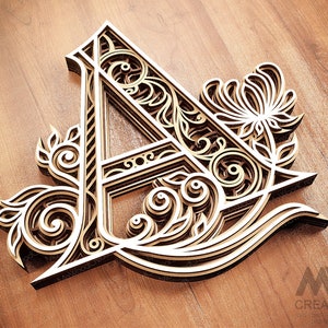 Laser Cut Letter A, Layered Letters SVG, Multi Layer Letters, Letters ...