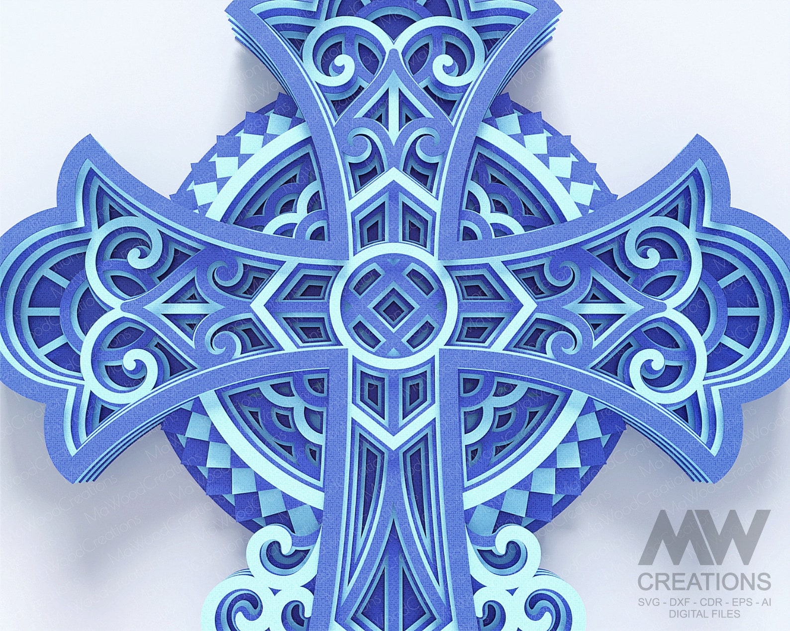 Christian Cross SVG Layered Mandala Cross Laser Cut Cross - Etsy