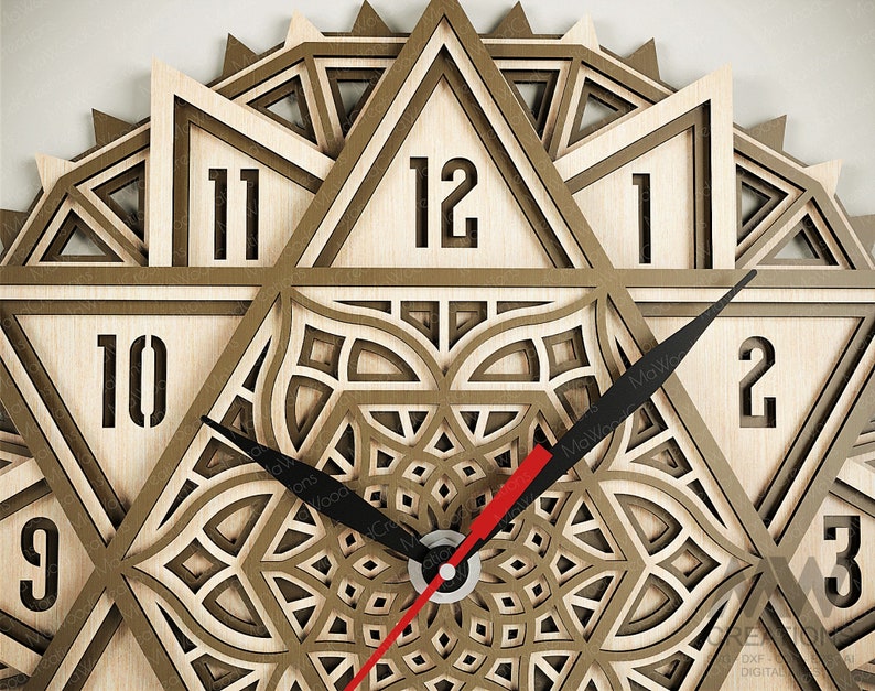 Multi Layer Clock Svg Mandala Clock SVG Dxf Laser Cut Clock - Etsy