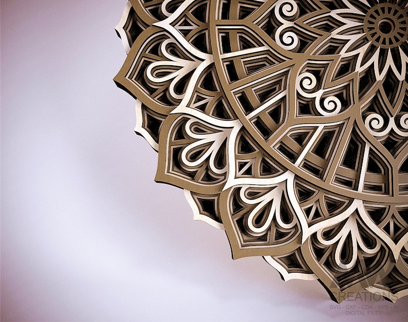 Multi Layer Mandala SVG Dxf 3D SVG Mandala Cricut Mandala - Etsy
