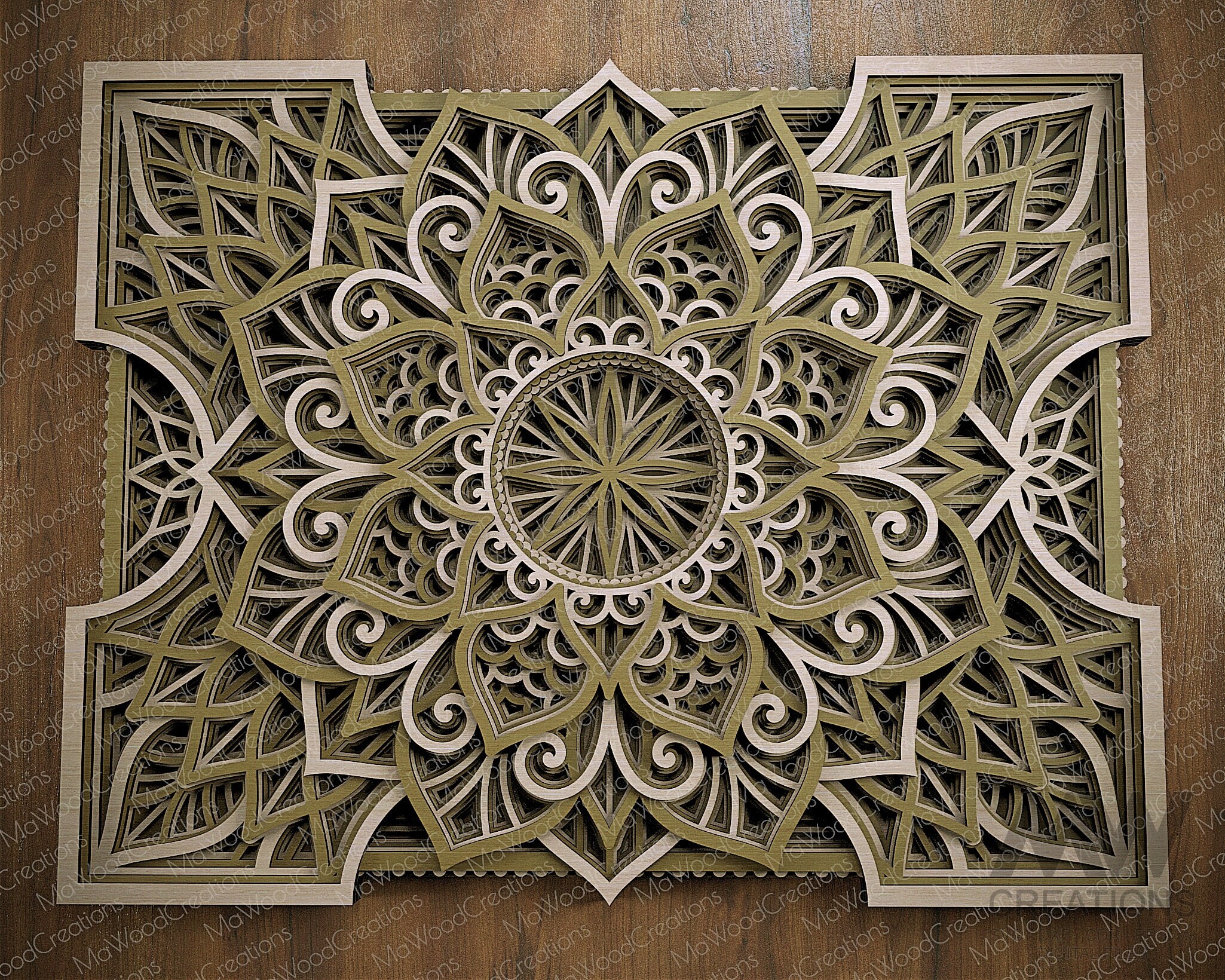 Mandala DXF Laser Cut Pattern Rectangular Mandala SVG Dxf - Etsy UK